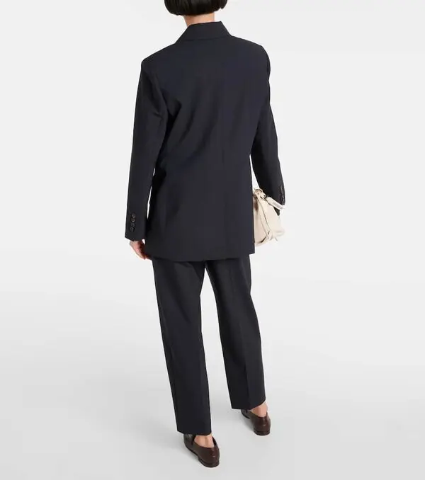 Brunello Cucinelli Double-breasted Wool-blend Blazer - Blue