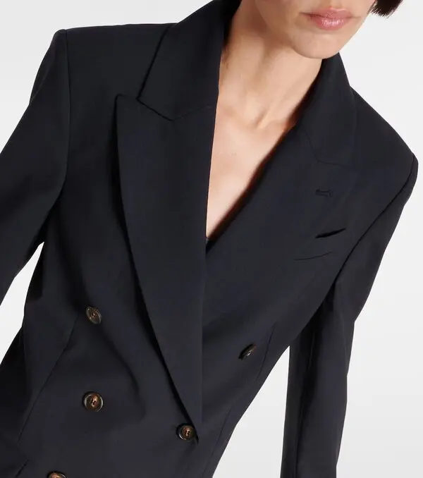 Brunello Cucinelli Double-breasted Wool-blend Blazer - Blue