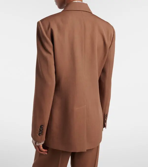 Brunello Cucinelli Double-breasted Wool-blend Blazer - Brown