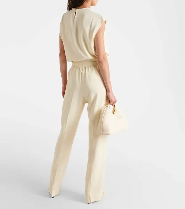 Asceno Aurelia Crêpe Straight Pants - White