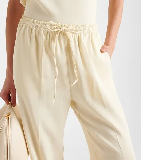 Asceno Aurelia Crêpe Straight Pants - White