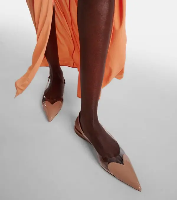 Alaïa Le Cœur Slingback Flats - Beige
