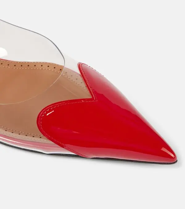 Alaïa Le Cœur Patent Leather And Pu Slingback Flats - Red