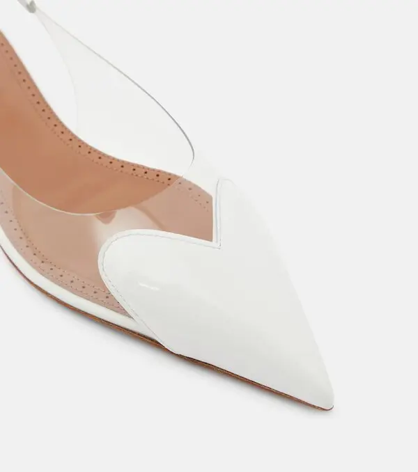 Alaïa Le Coeur Patent Leather And Pu Slingback Flats - White