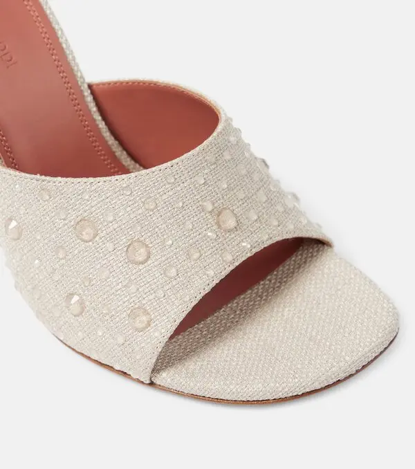 Amina Muaddi Brigitte Slipper 95 Mules - Beige