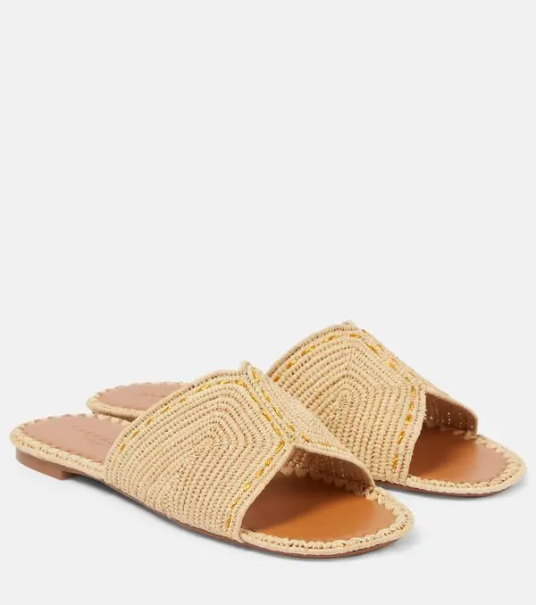 Clergerie Ineni Raffia Slides - Beige