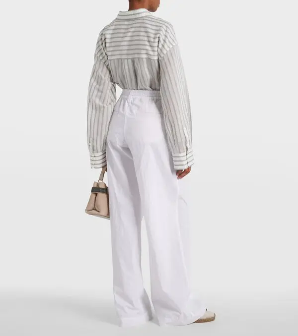 Brunello Cucinelli High-rise Wide-leg Pants - White