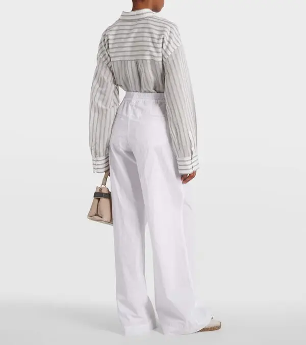 Brunello Cucinelli High-rise Wide-leg Pants - White
