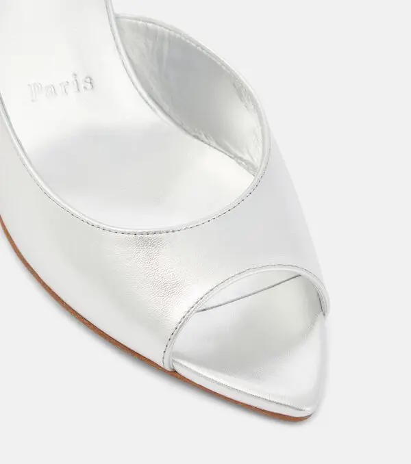 CHRISTIAN LOUBOUTIN Open Apostropha 80 Metallic Leather Pumps - Silver