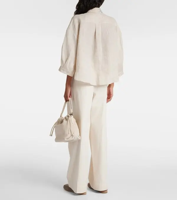 Brunello Cucinelli Embellished Linen Shirt