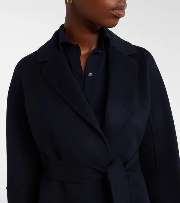 Max Mara Wool Wrap Coat - Blue