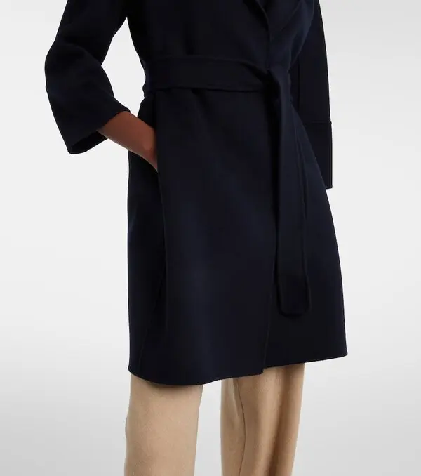 Max Mara Wool Wrap Coat - Blue