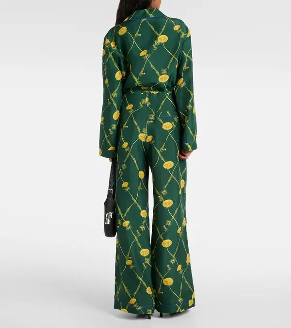Burberry Floral Silk Pajama Pants