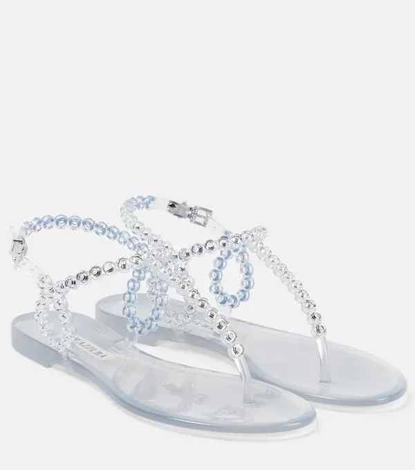 AQUAZZURA Almost Bare Embellished Sandals - Transparent
