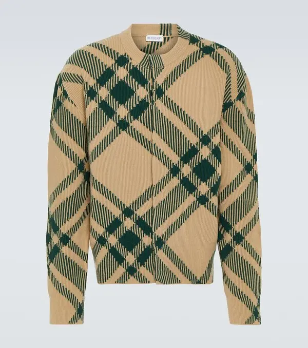 Burberry Check Wool-blend Cardigan