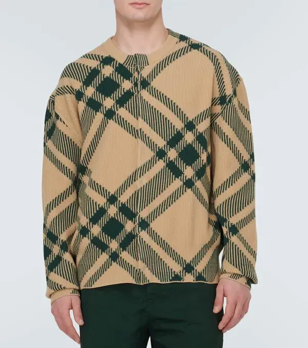 Burberry Check Wool-blend Cardigan