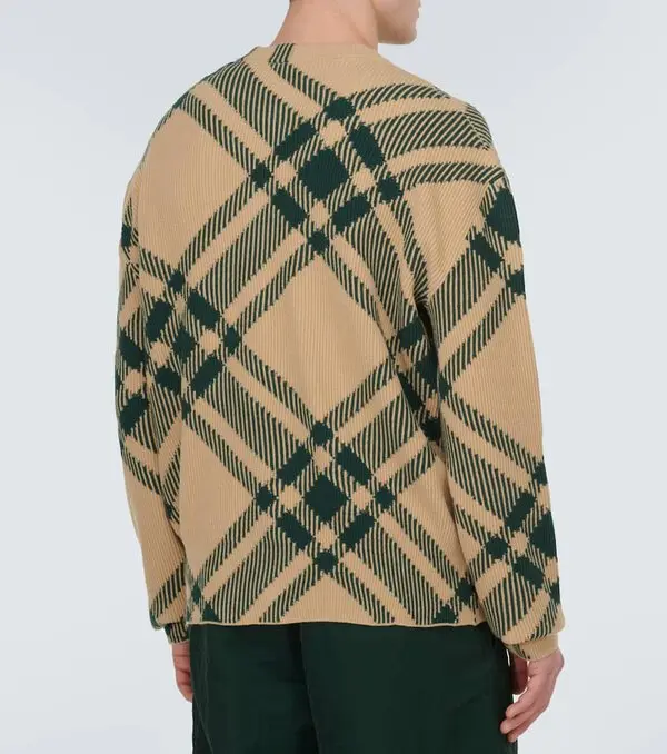 Burberry Check Wool-blend Cardigan