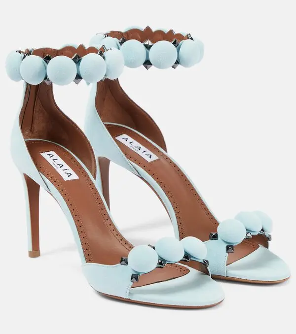 Alaïa Studded Leather Sandals - Blue