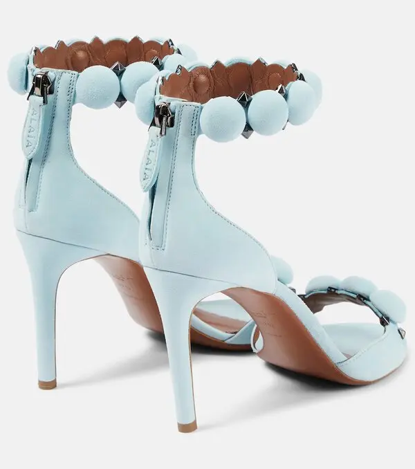 Alaïa Studded Leather Sandals - Blue