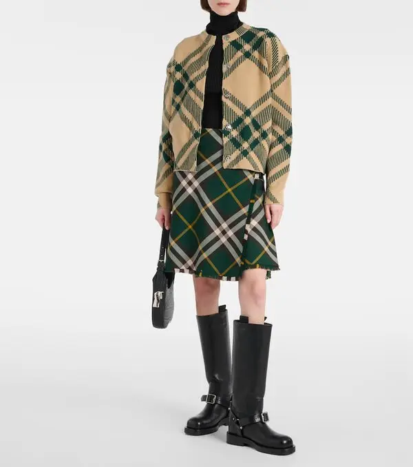 Burberry Check Wool-blend Cardigan