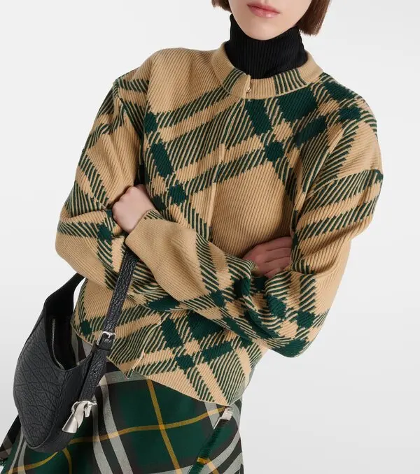Burberry Check Wool-blend Cardigan