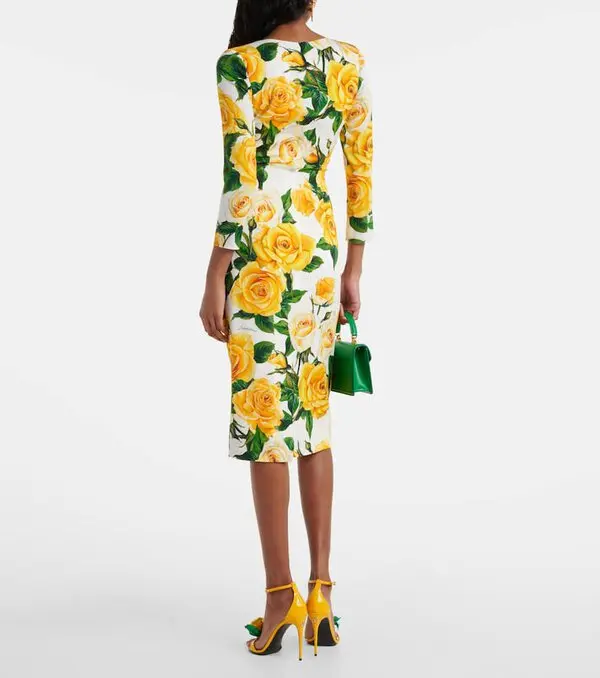 Dolce & Gabbana Floral Silk-blend Midi Dress - Multicoloured