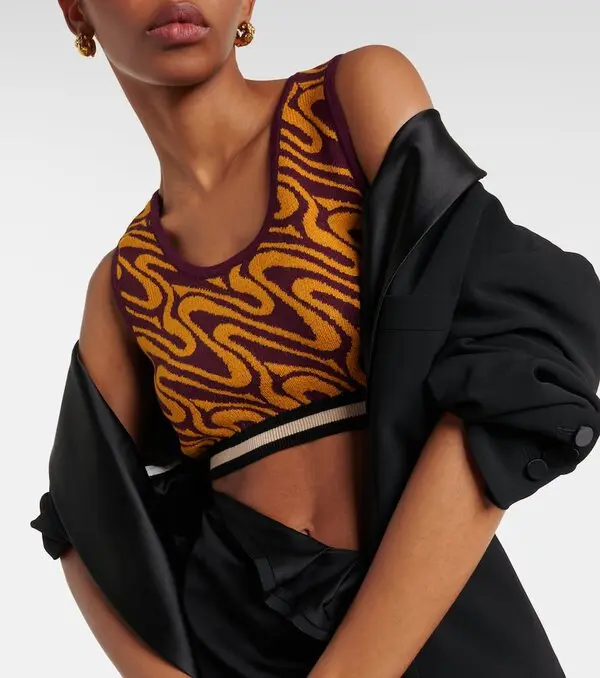 Dries Van Noten Jacquard Crop Top