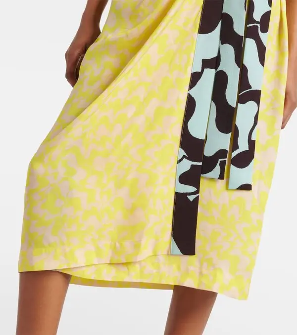 Dries Van Noten Printed Wrap Midi Dress