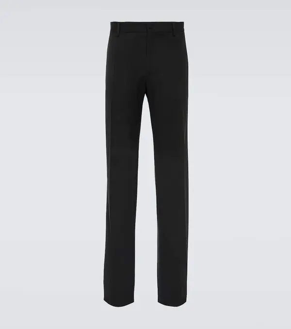 Dolce & Gabbana Wool-blend Straight Pants - Black