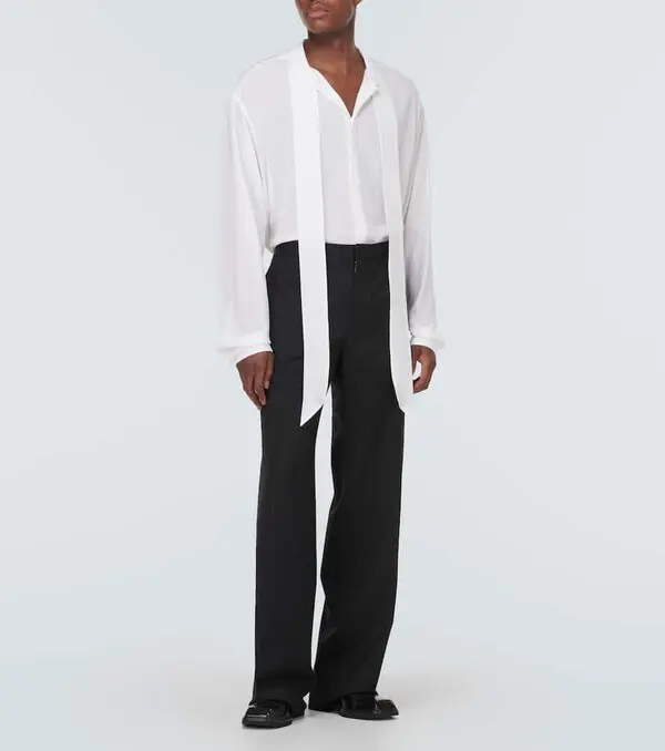 Dolce & Gabbana Wool-blend Straight Pants - Black