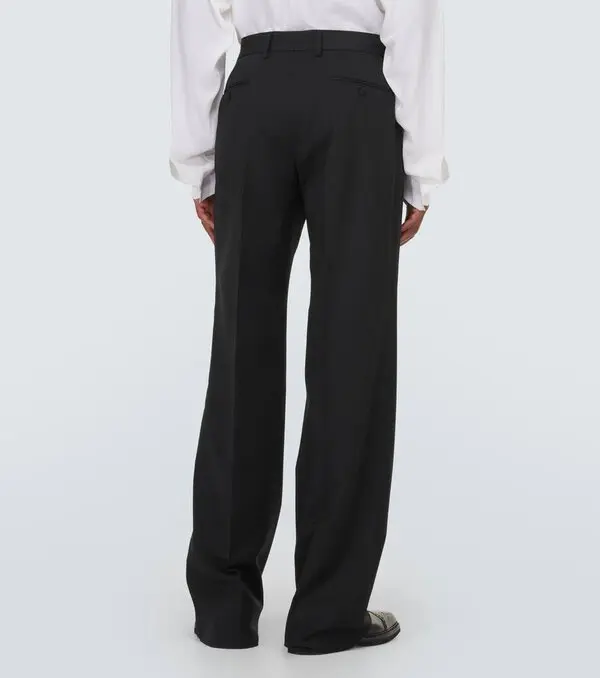 Dolce & Gabbana Wool-blend Straight Pants - Black