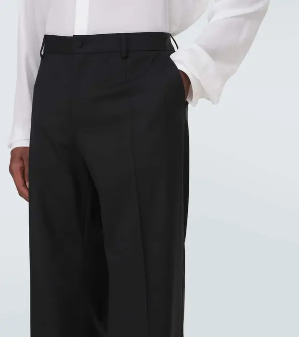 Dolce & Gabbana Wool-blend Straight Pants - Black