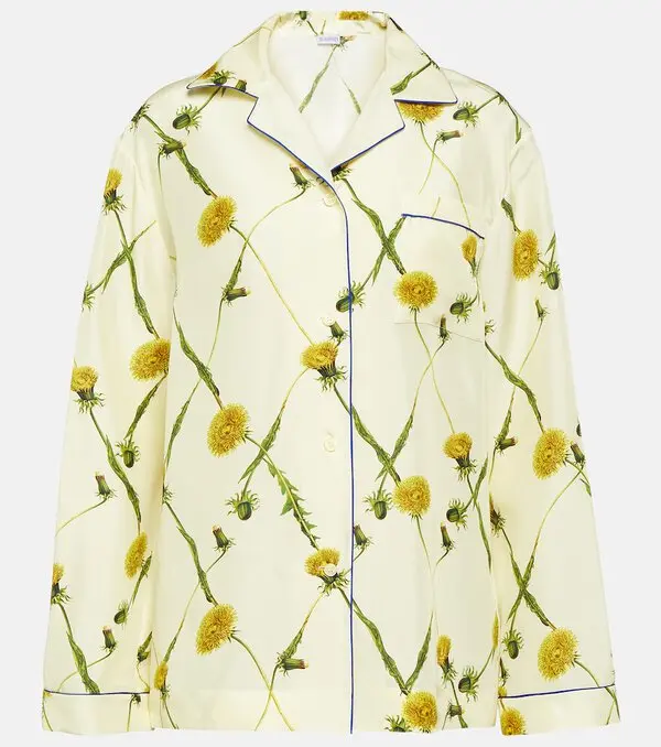 Burberry Floral Silk Poplin Pajama Shirt - Multicoloured
