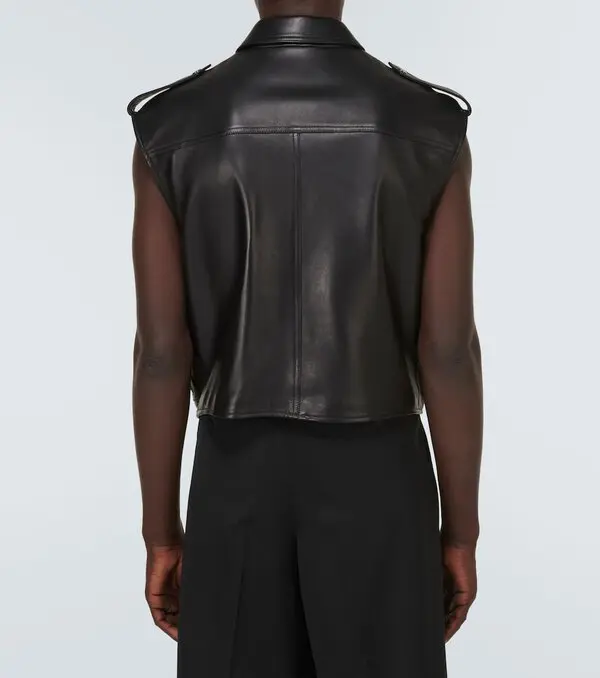 Dolce & Gabbana Leather Sleeveless Jacket