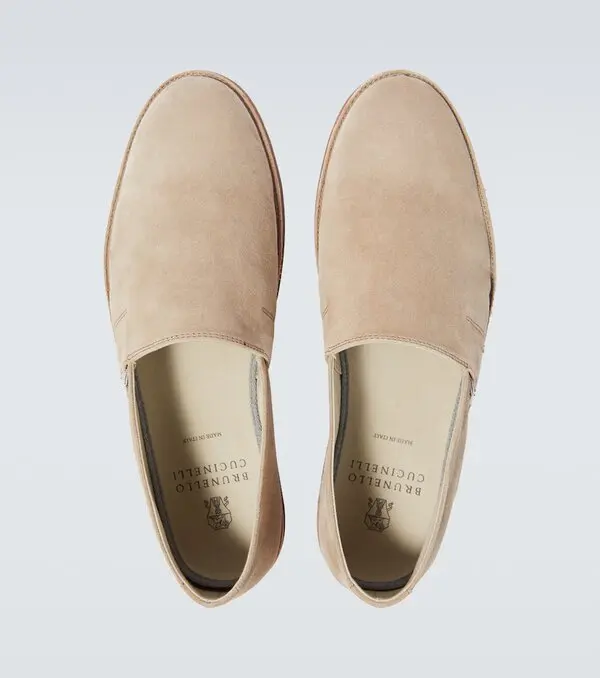 Brunello Cucinelli Suede Slip-on Shoes
