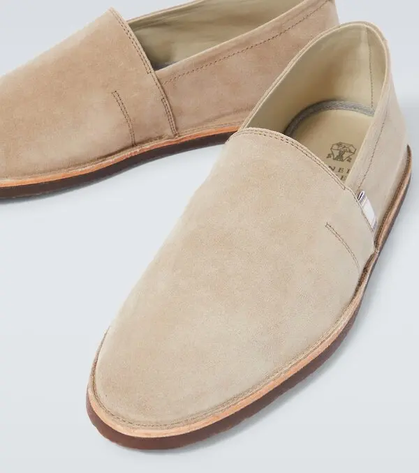 Brunello Cucinelli Suede Slip-on Shoes