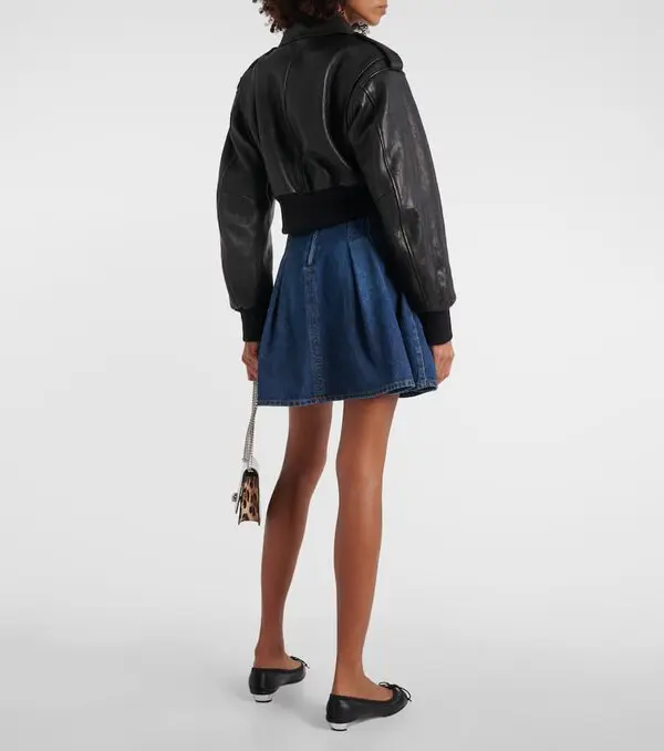 Alexander McQueen Cropped Leather Jacket