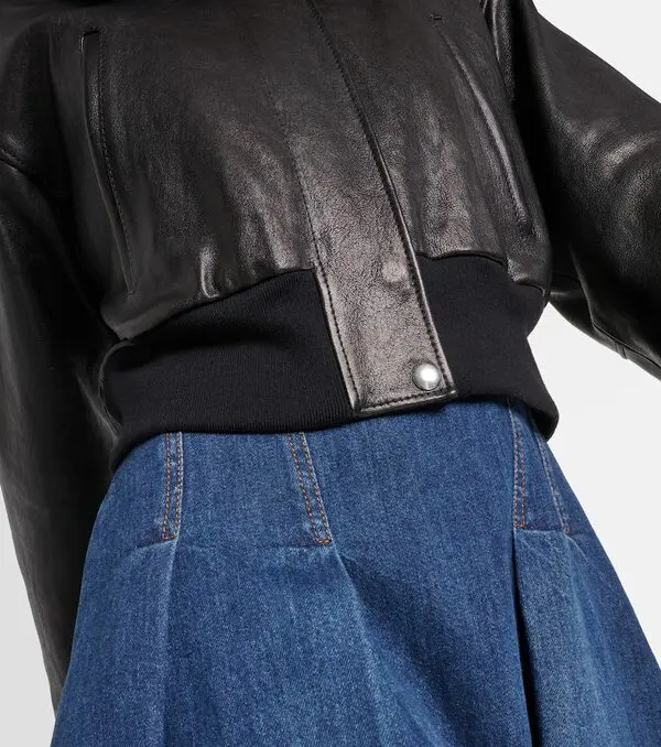 Alexander McQueen Cropped Leather Jacket