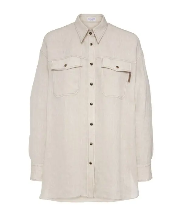 Brunello Cucinelli Oversized Linen Shirt