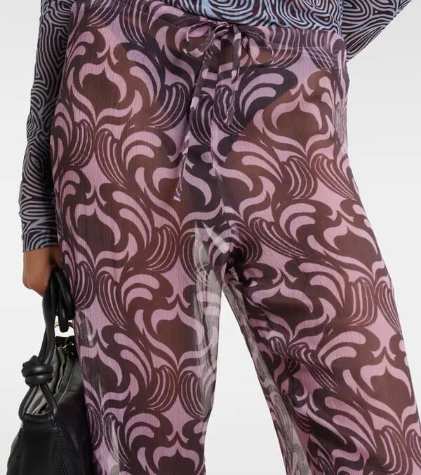 Dries Van Noten Pachas Printed Silk Pants - Pink
