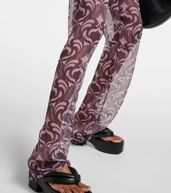 Dries Van Noten Pachas Printed Silk Pants - Pink