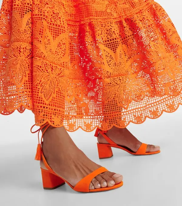AQUAZZURA Alu Tasseled Suede Sandals
