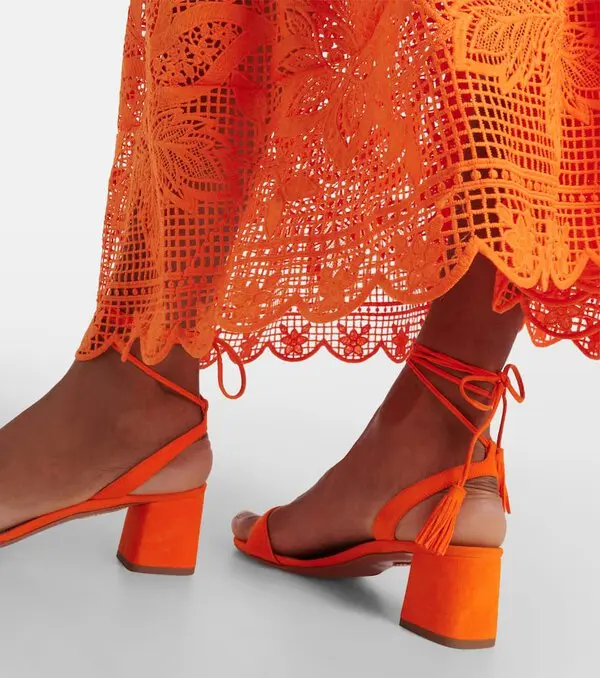 AQUAZZURA Alu Tasseled Suede Sandals