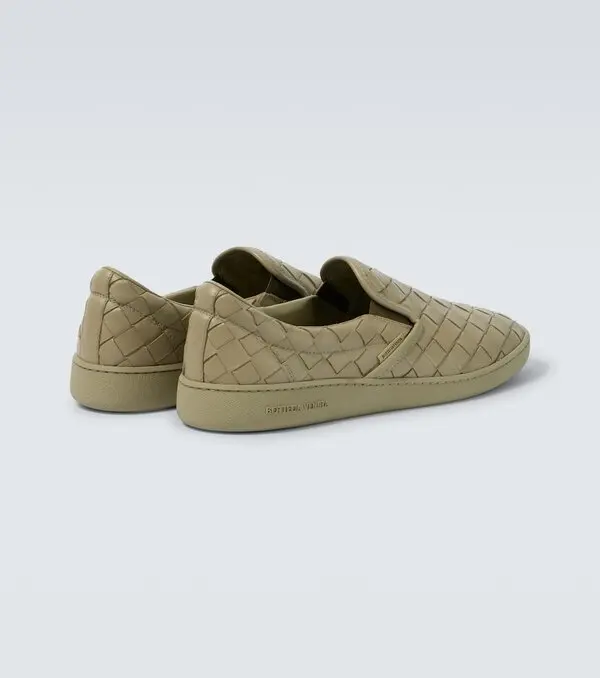 Bottega Veneta Intrecciato Leather Sneakers - Beige