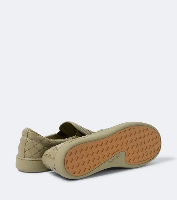 Bottega Veneta Intrecciato Leather Sneakers - Beige