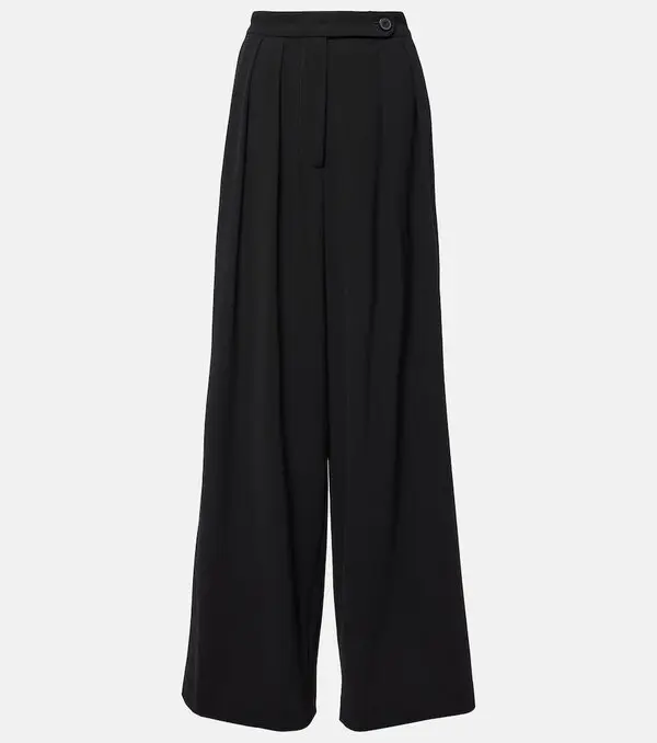 Dries Van Noten Pleated Wool-blend Trousers - Black