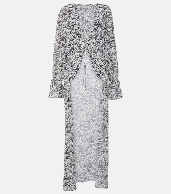 BANANHOT Zebra-print Chiffon Beach Cover-up - Multicoloured