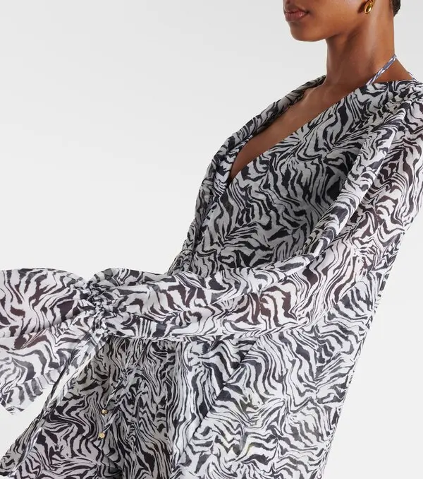 BANANHOT Zebra-print Chiffon Beach Cover-up - Multicoloured