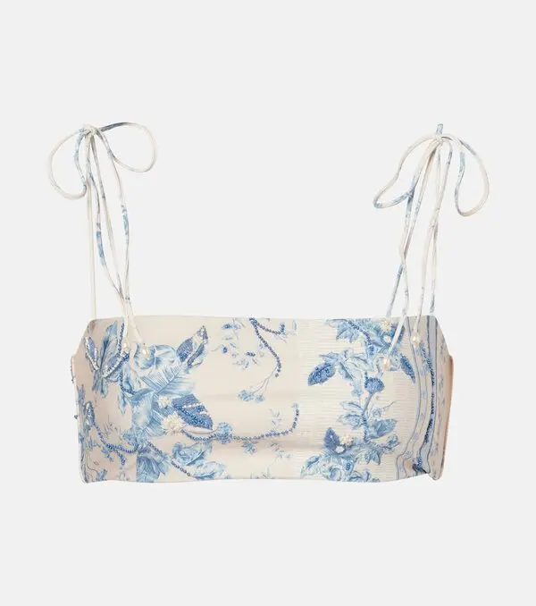 Agua Bendita Primavera Bikini Top - Blue