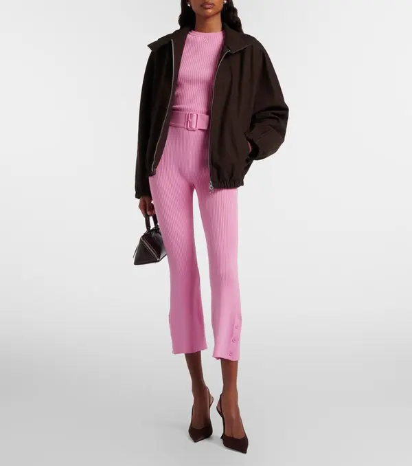 COURREGES Courrèges Ribbed-knit Cropped Top - Pink